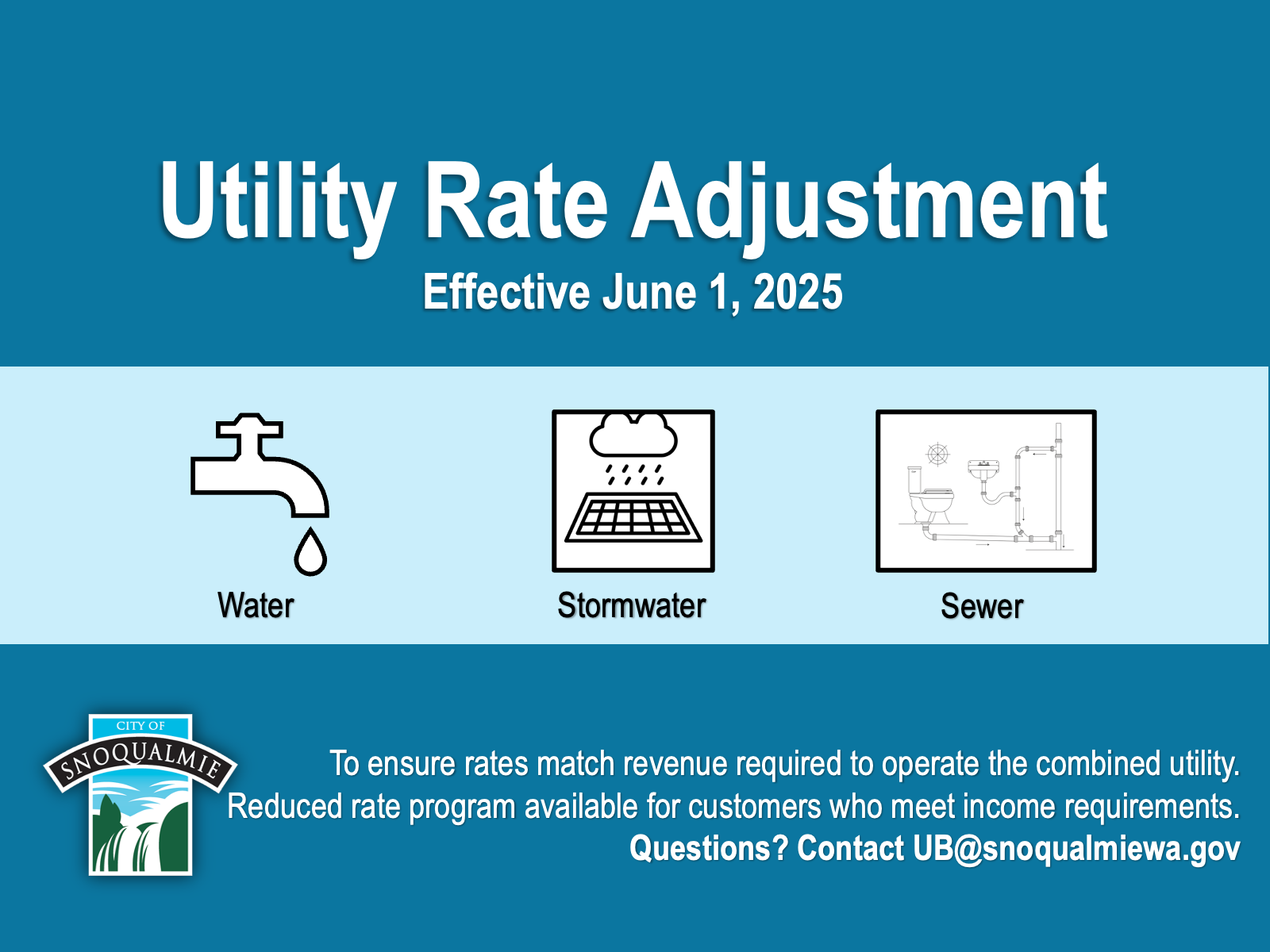Snoqualmie Utility Rate Adjustments Approved, Program for Reduced Rates ...